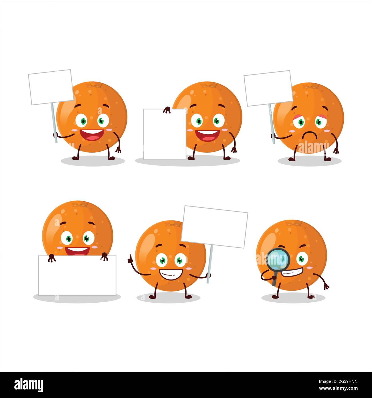 Tangerine cartoon in character bring information board. Vector ...