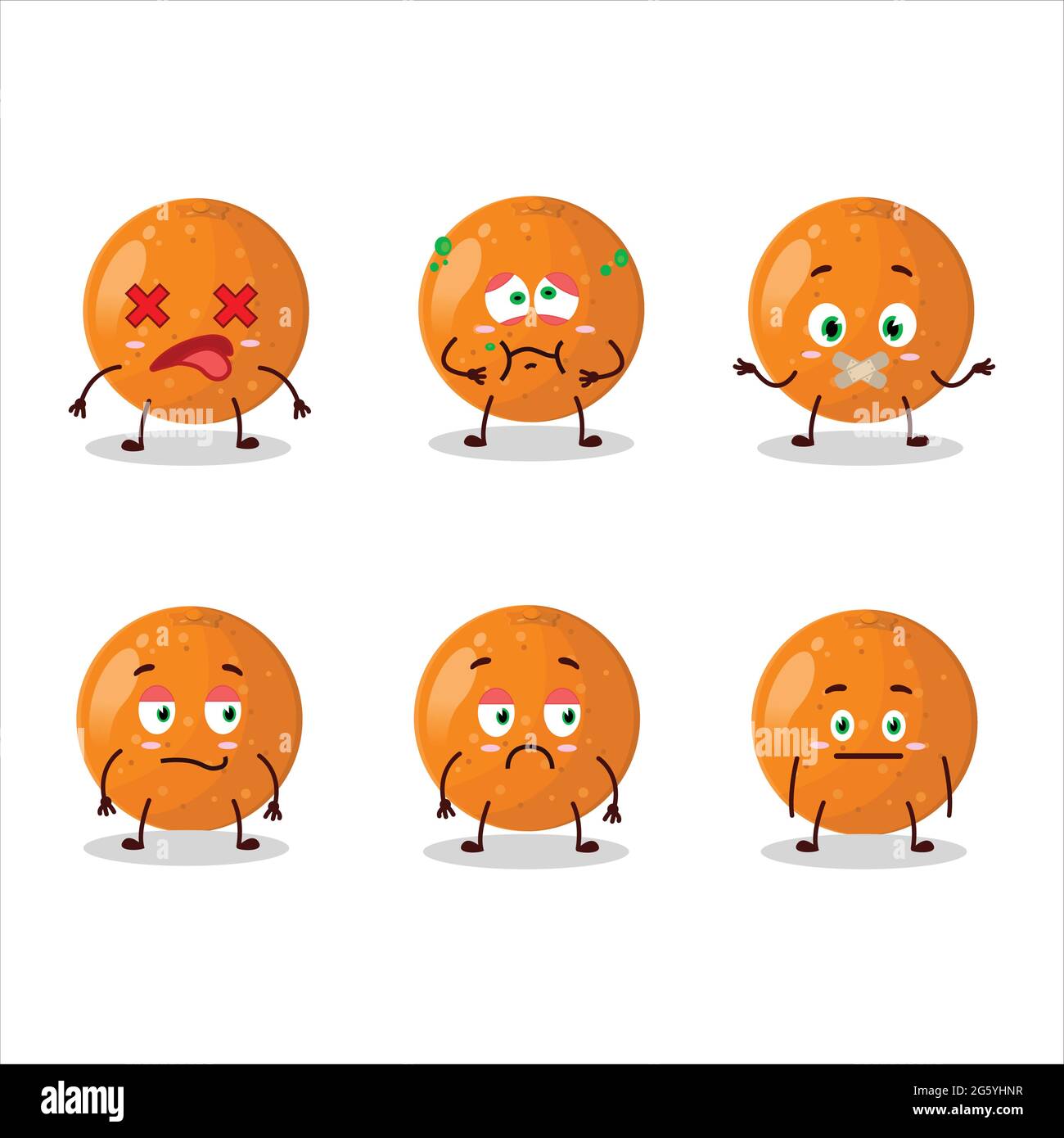 Tangerine cartoon in character with nope expression. Vector ...