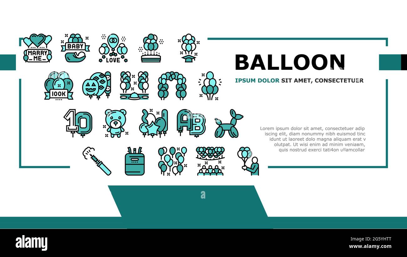 Balloon Decoration Landing Header Vector Stock Vector Image & Art - Alamy