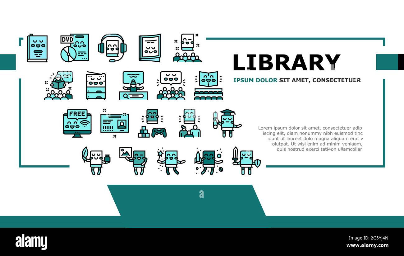 Children Library Read Landing Header Vector Stock Vector Image & Art ...