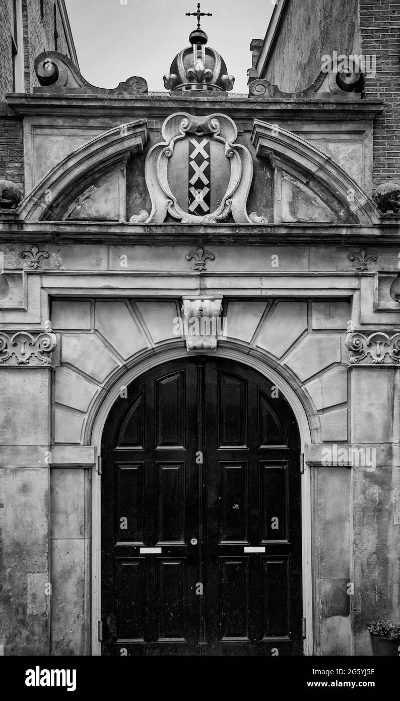 AMSTERDAM, NETHERLANDS. JUNE 06, 2021. decorative elements on the arch ...