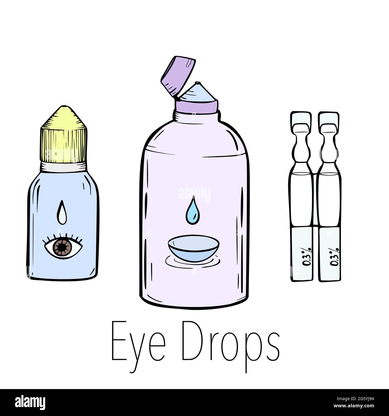 Contact lenses health care vector illustration. Ophthalmology cartoon ...