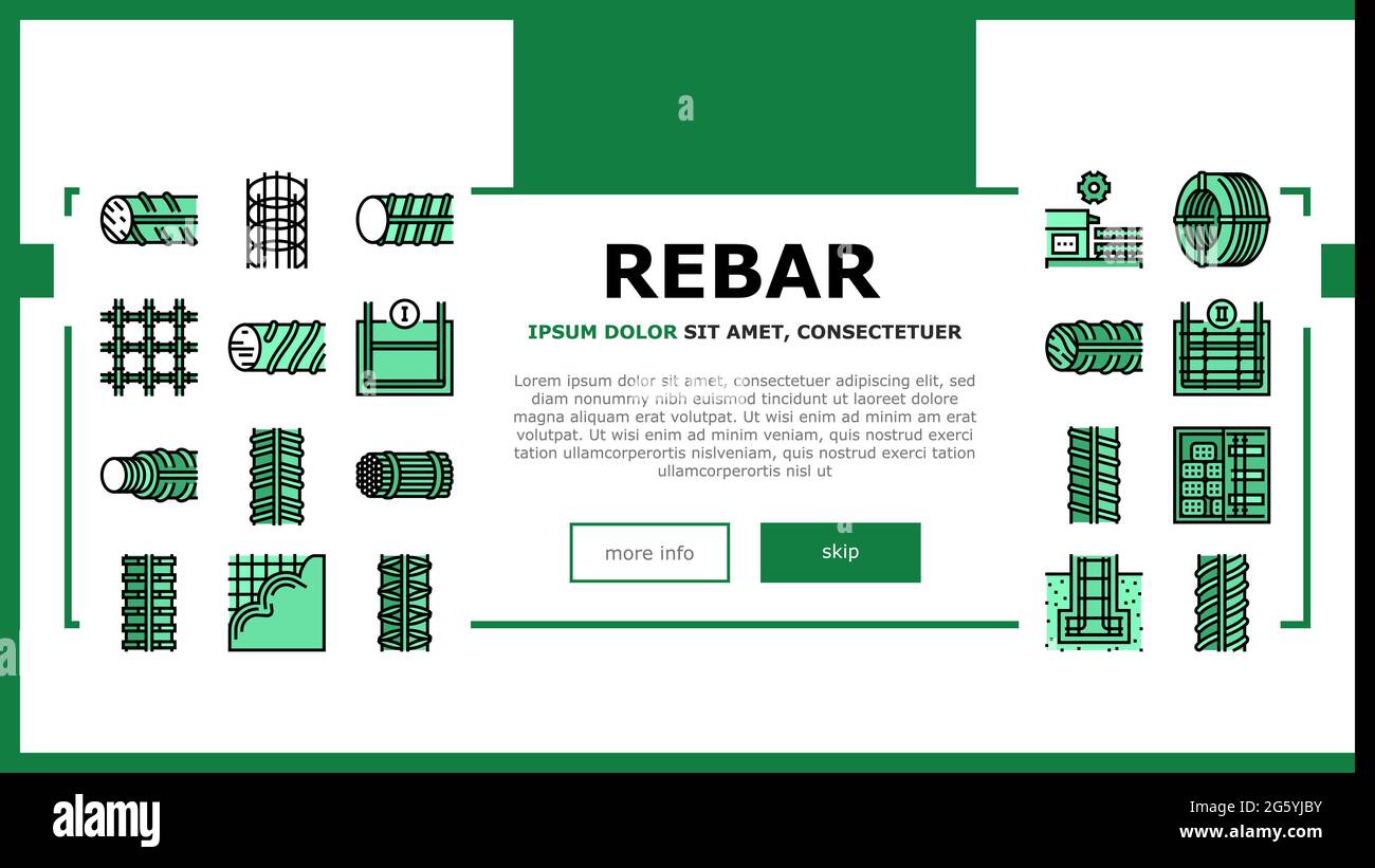 Rebar Construction Landing Header Vector Stock Vector Image & Art - Alamy