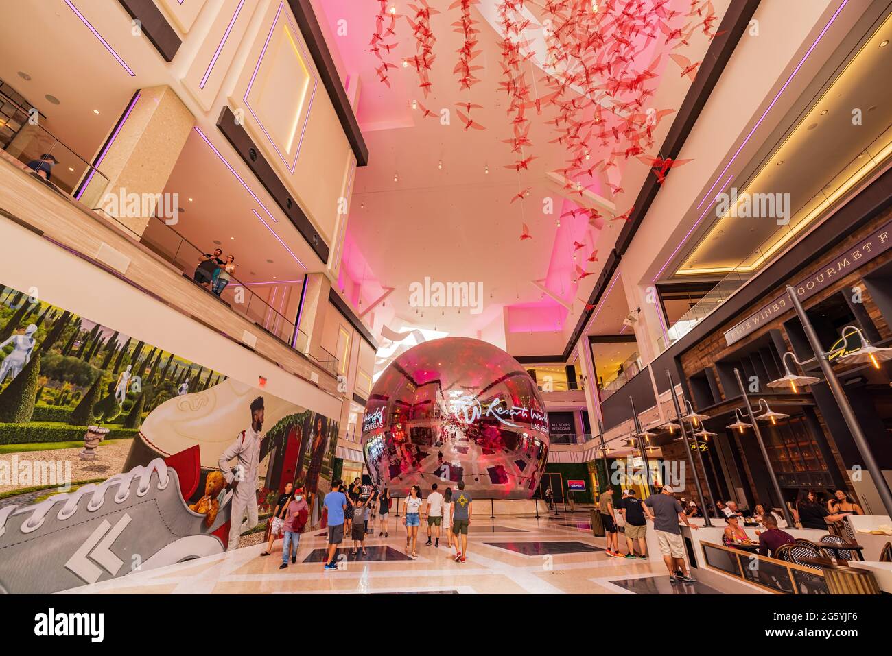 Las Vegas, JUN 28, 2021 - Interior view of the Resorts World casino ...