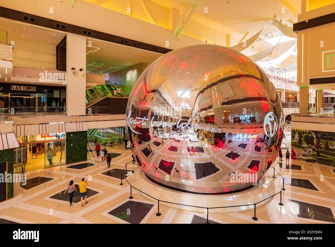 Las Vegas, JUN 28, 2021 - Interior view of the Resorts World casino ...