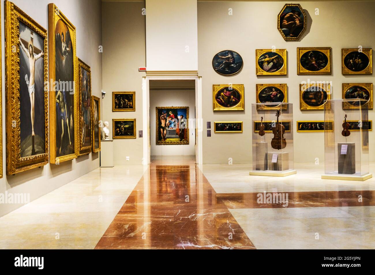 Paintings on the wall of Palazzo Dei Musei in Modena Italy Stock Photo ...