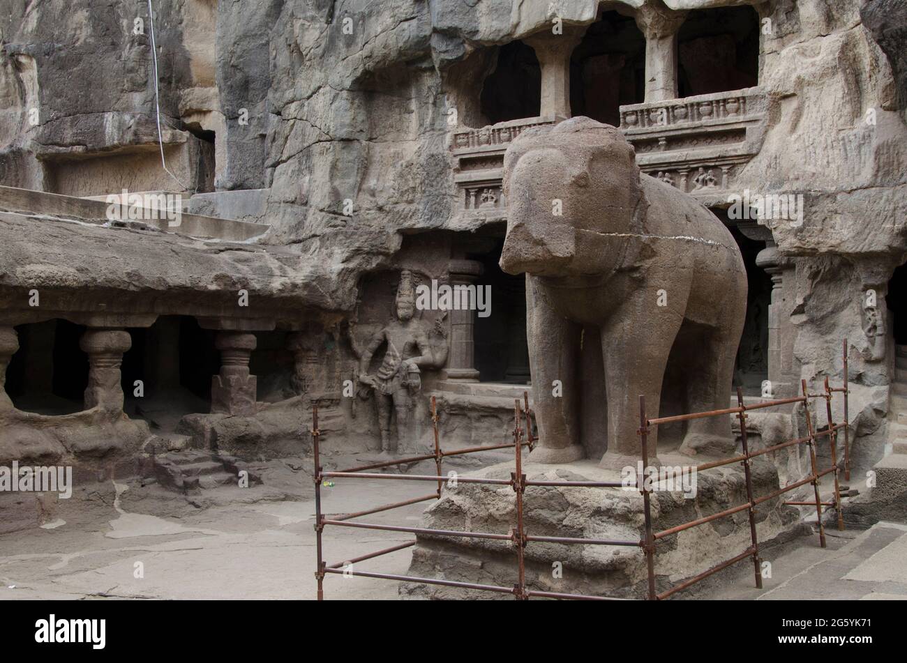 17 July 2017, The Kailasa temple, cave 16 in Ellora complex. A UNESCO ...