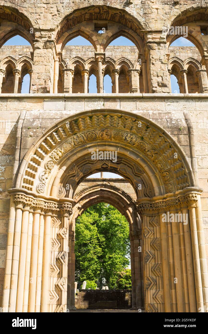 The south entrance to Jedburgh Abbey, Scotland, UK Stock Photo - Alamy
