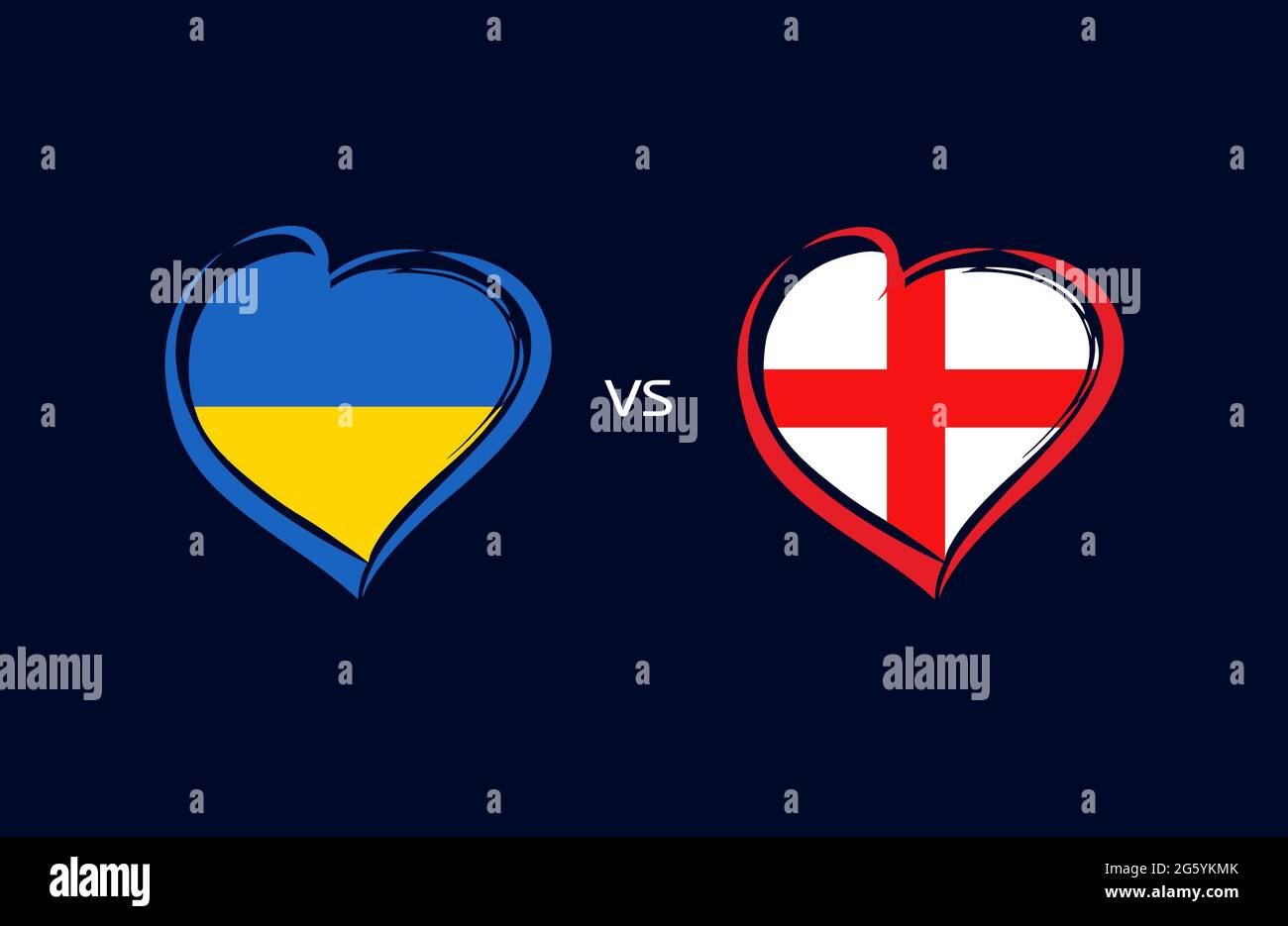 Ukraine vs England, flag emblems. National team soccer icons on blue ...