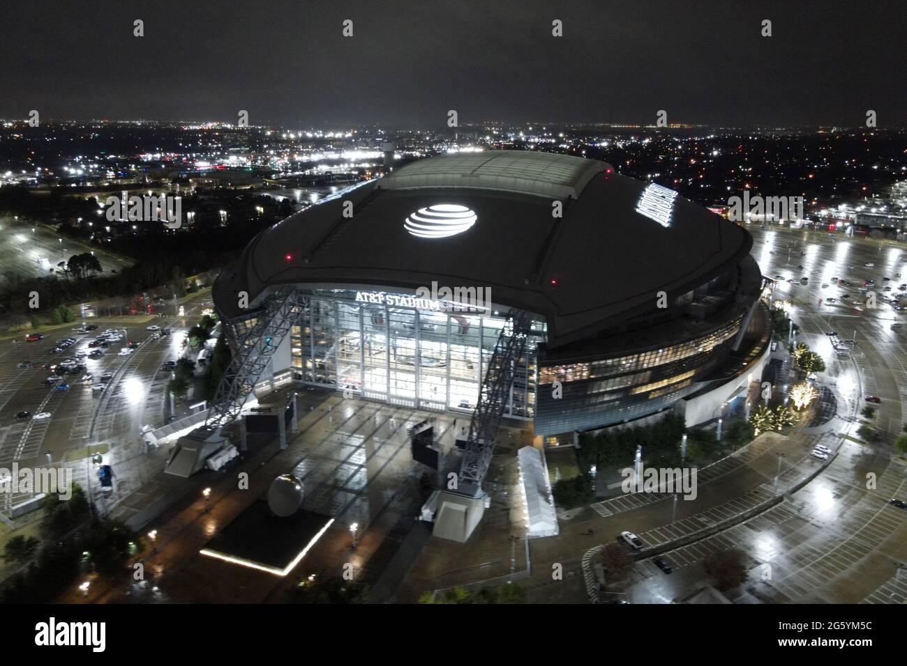 An aerial view of AT&T Stadium, Friday, Jan. 1, 2021, in Arlington, Tex ...