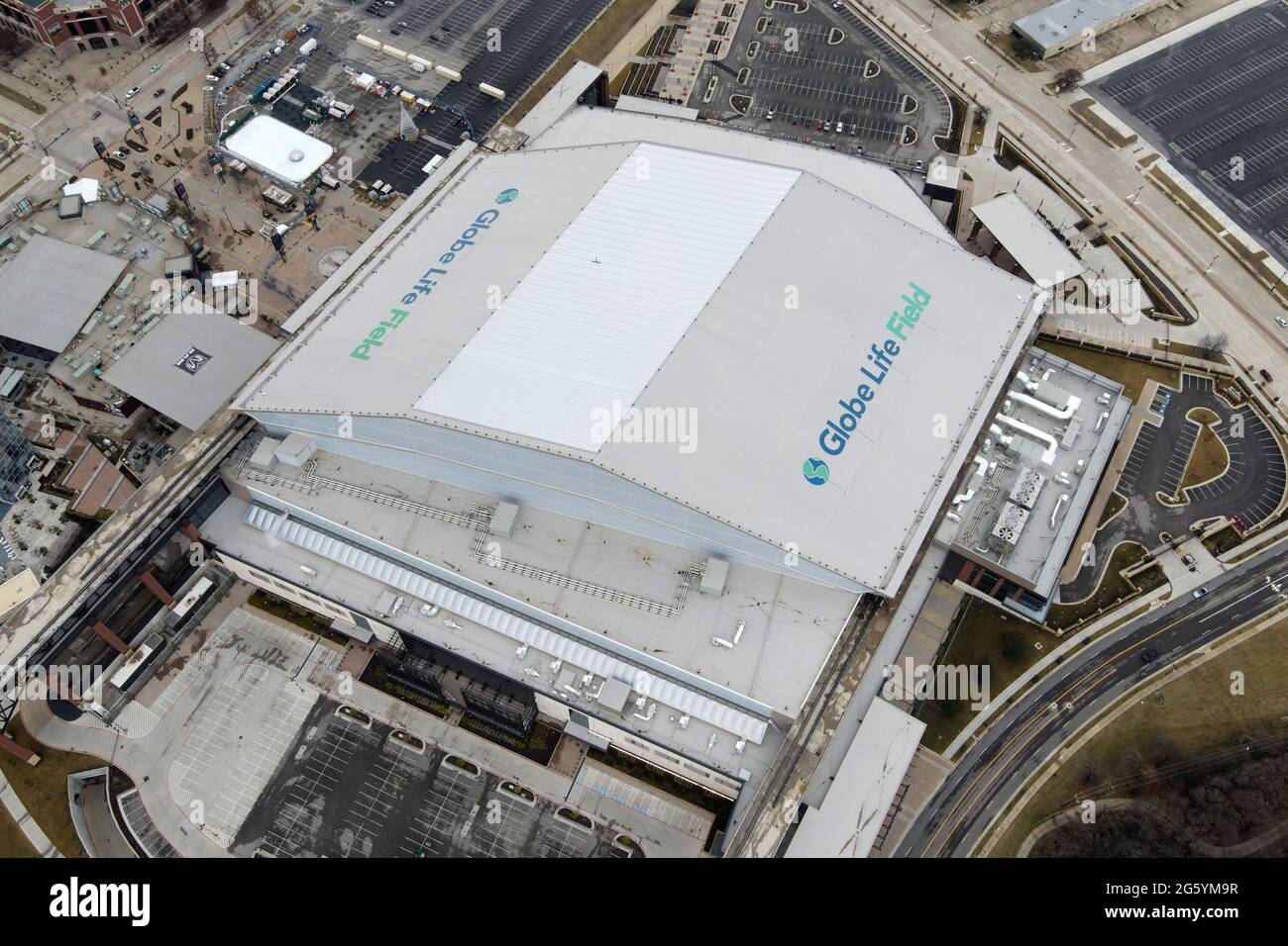 An aerial view of Globe Life Field, Friday, Jan. 1, 2021, in Arlington ...