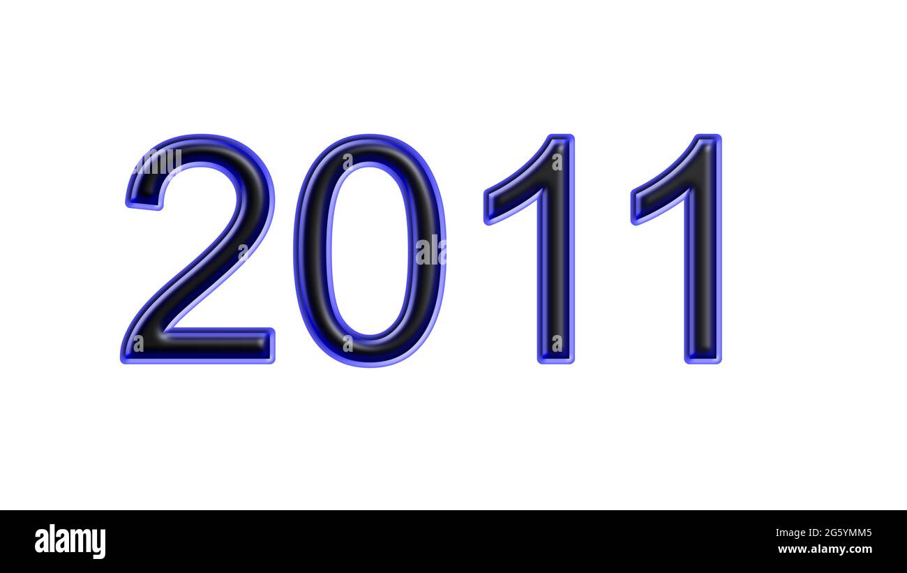 blue 2011 number 3d effect white background Stock Photo - Alamy