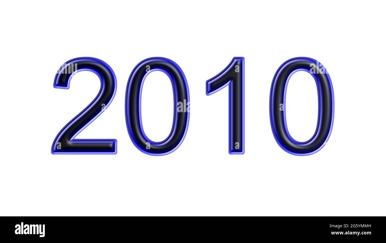 blue 2010 number 3d effect white background Stock Photo - Alamy