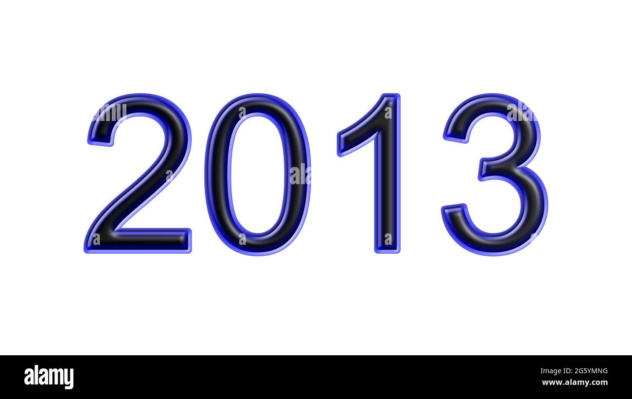 blue 2013 number 3d effect white background Stock Photo - Alamy