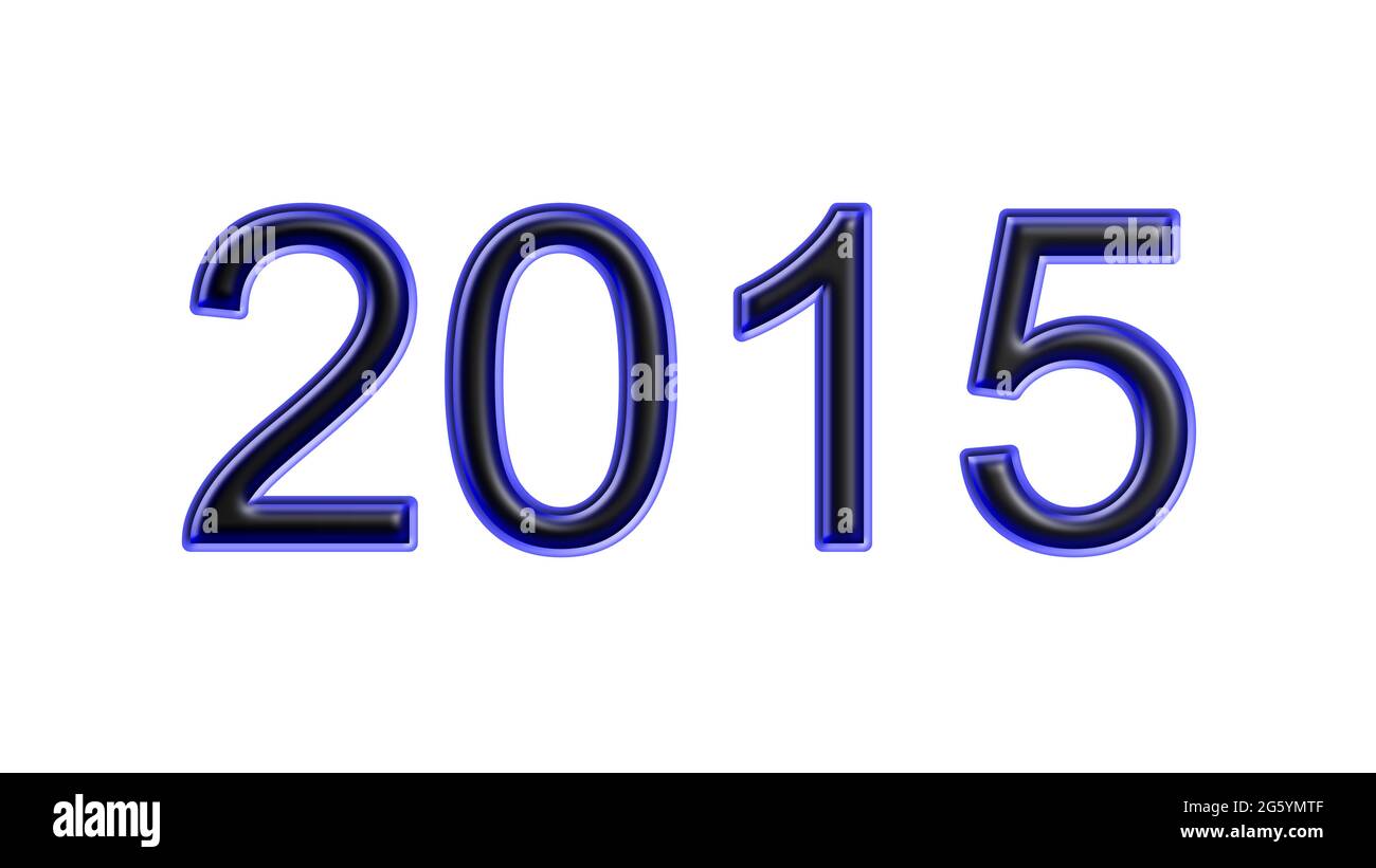 blue 2015 number 3d effect white background Stock Photo - Alamy