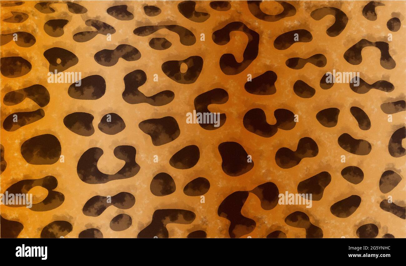 Leopard print watercolor illustration. Trendy animal print Stock Photo ...