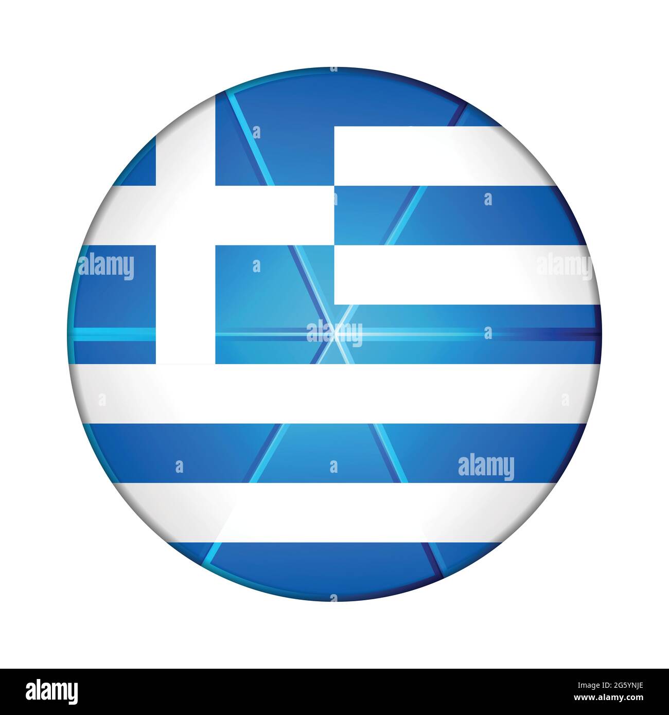 Glass light ball with flag of Greece. Round sphere, template icon ...