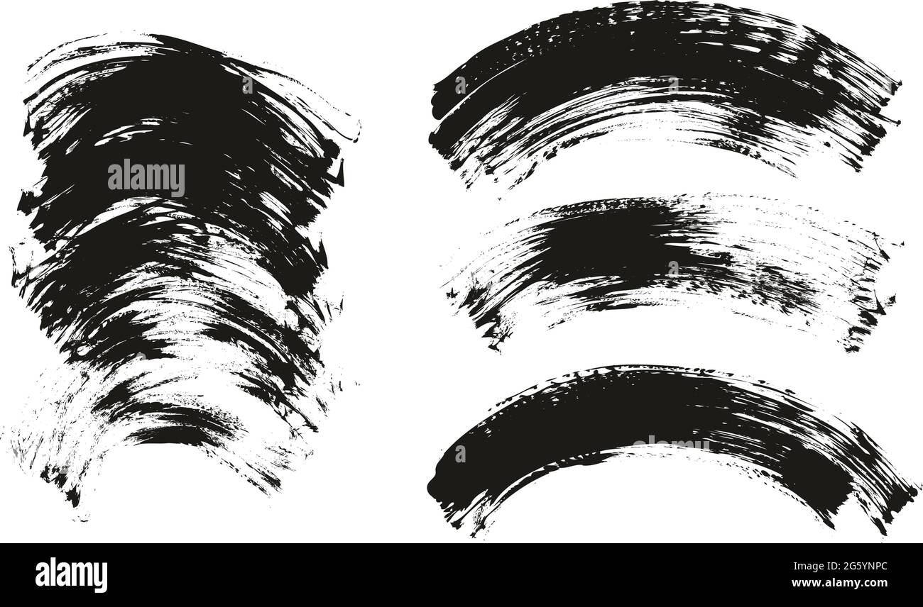 Flat Fan Brush Thin Curved Background Mix High Detail Abstract Vector ...