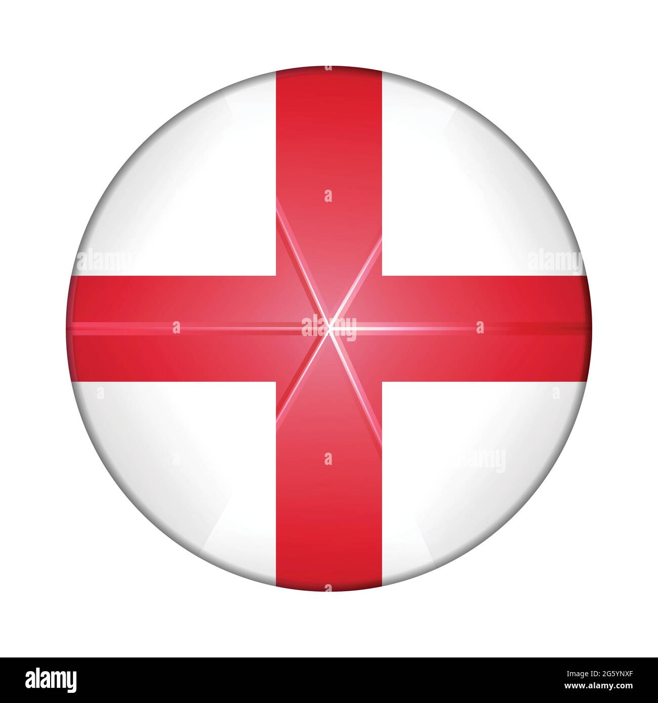 Glass light ball with flag of England. Round sphere, template icon ...