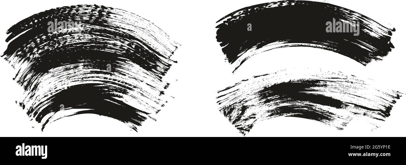 Flat Fan Brush Thin Curved Background Mix High Detail Abstract Vector ...