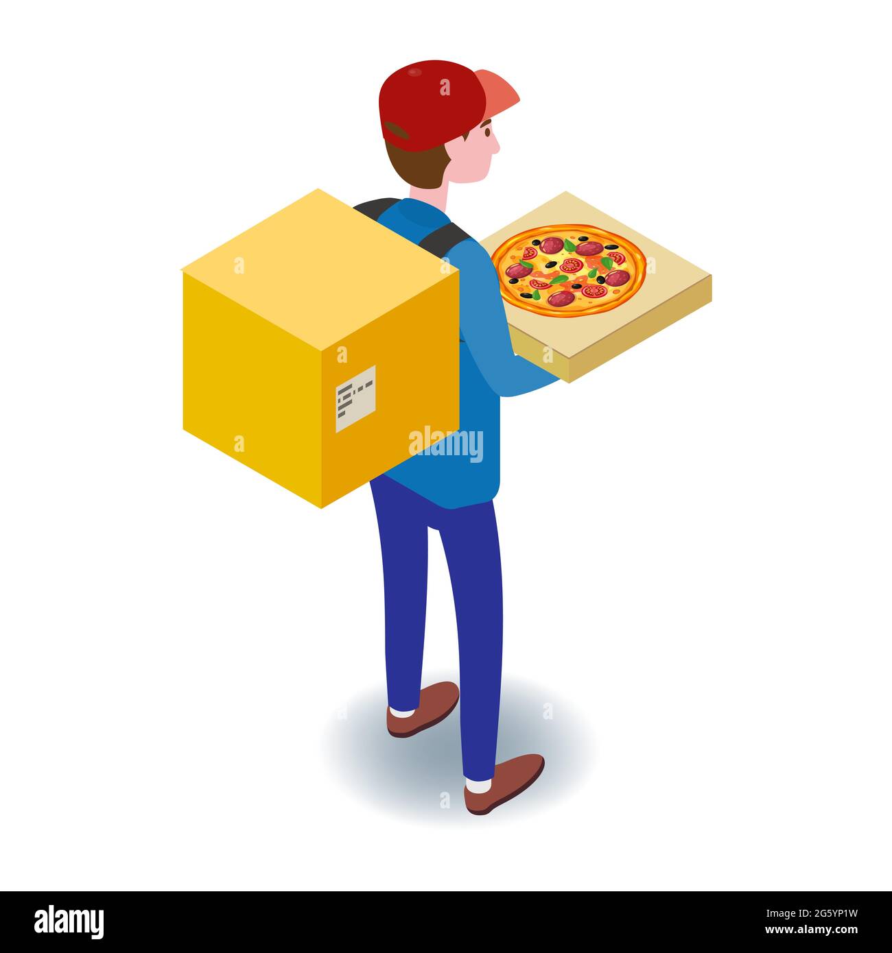 Cartoon Pizza Delivery Box