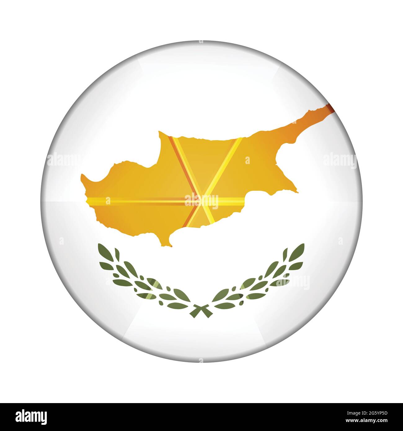 Glass light ball with flag of Cyprus. Round sphere, template icon ...