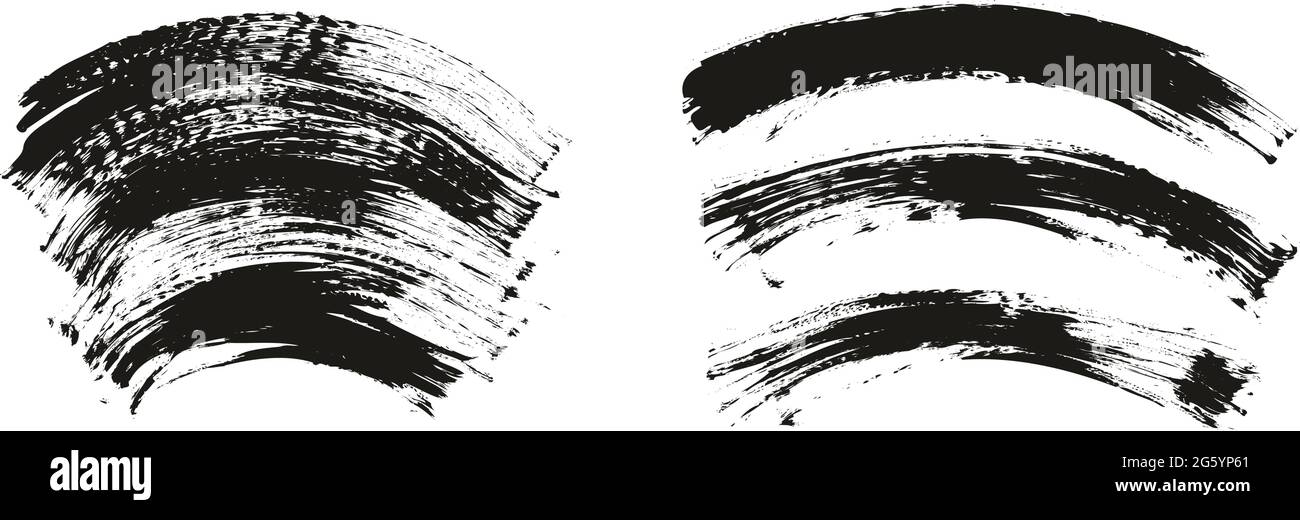 Flat Fan Brush Thin Curved Background Mix High Detail Abstract Vector ...