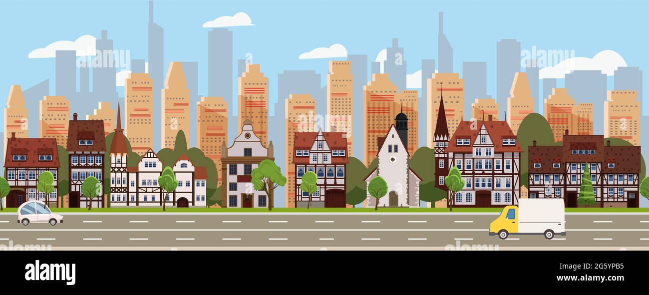Downtown historical sidewalk Stock Vector Images - Alamy