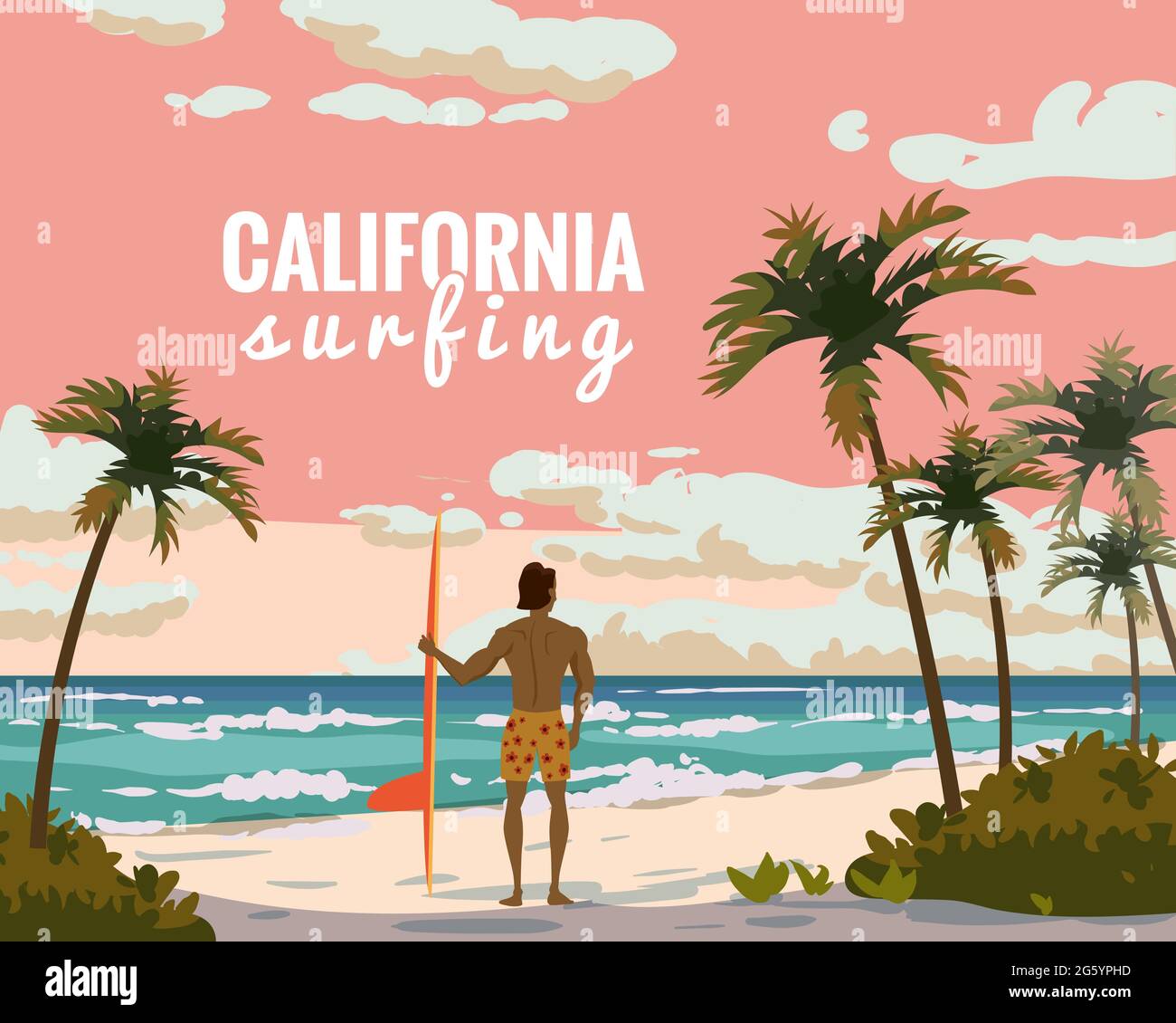 Beach ocean clouds vintage Stock Vector Images - Alamy