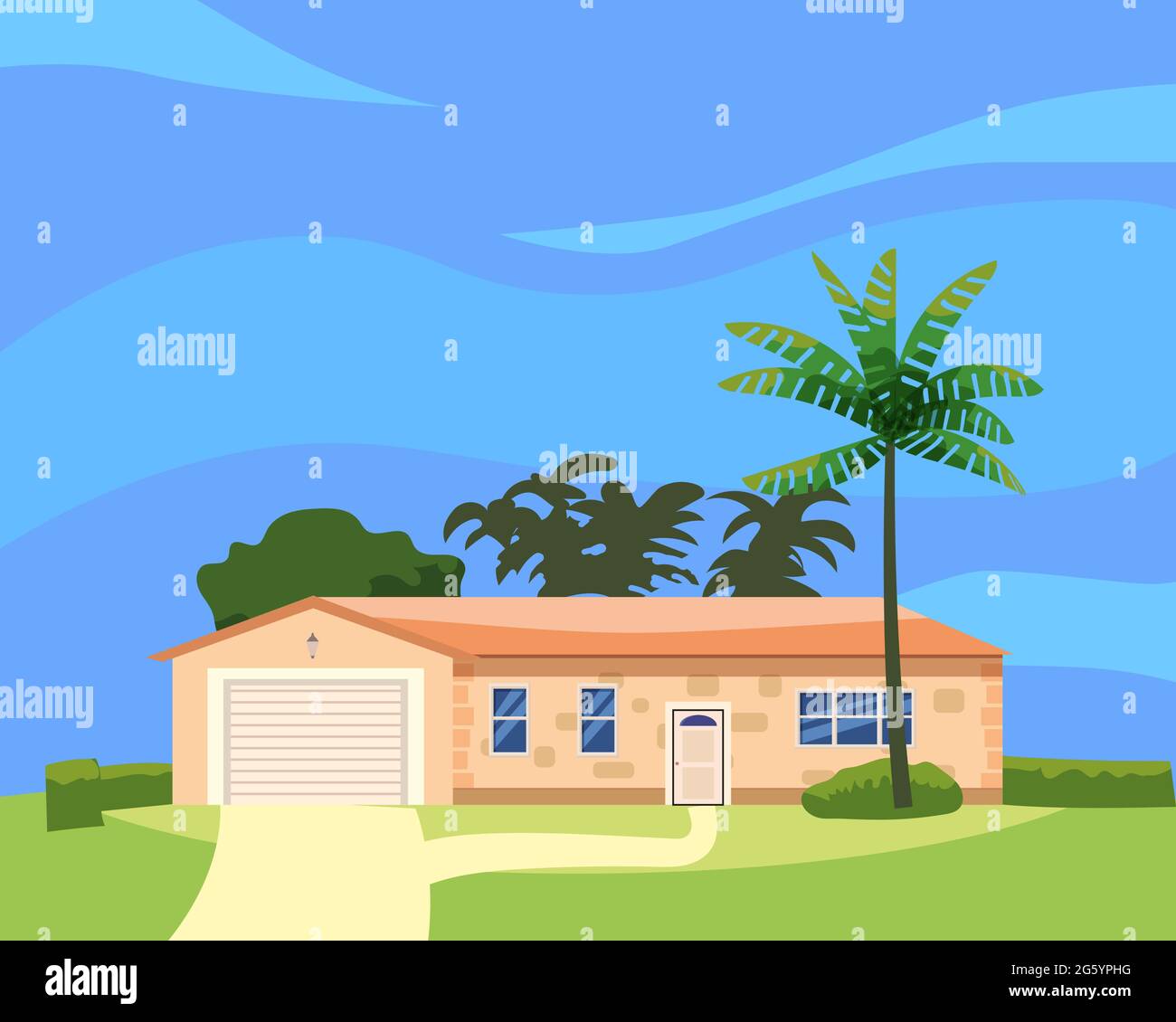 Mansion house in summer Stock Vector Images - Alamy