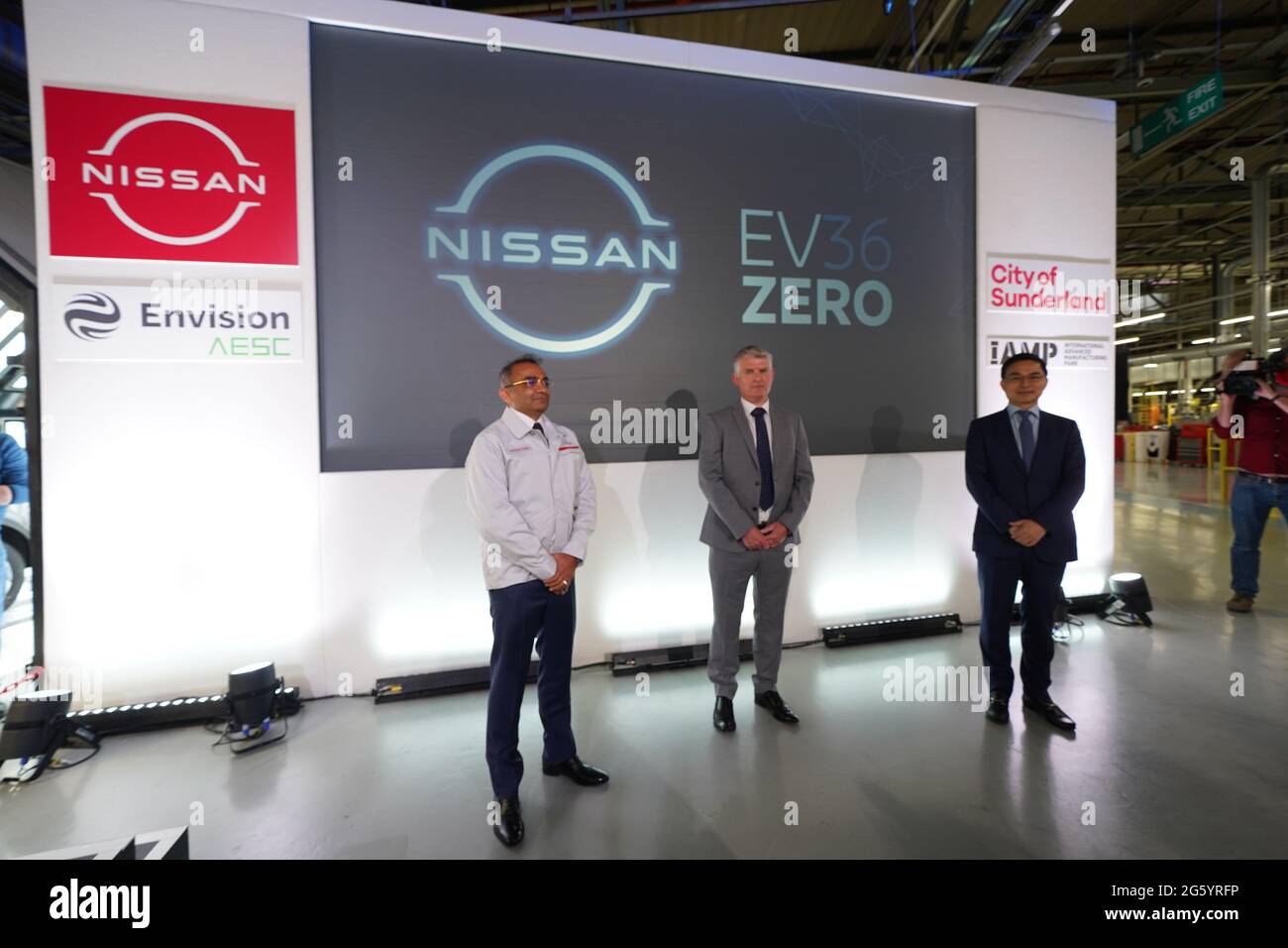 (left to right) Nissan's Chief Operating Officer Ashwani Gupta, Patrick ...