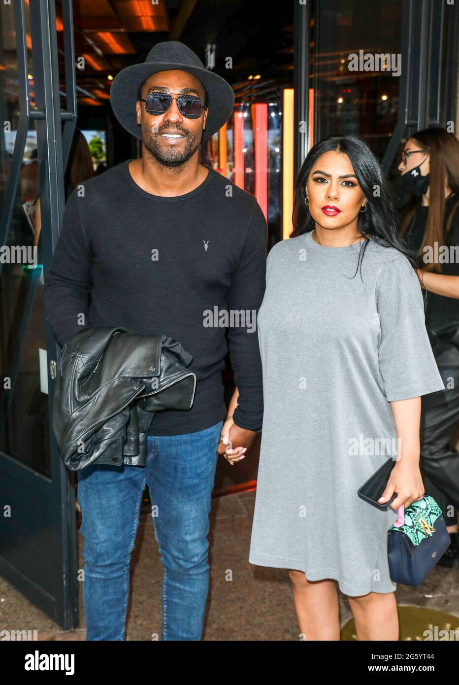 London, UK. 30th June, 2021. Simon Webbe and Ayshen Kemal arrive for a ...
