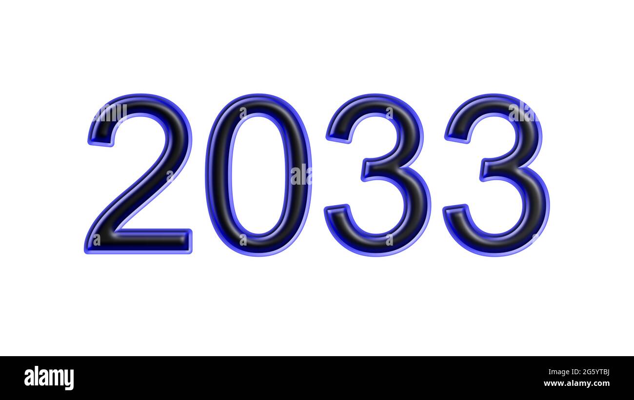 blue 2033 number 3d effect white background Stock Photo - Alamy