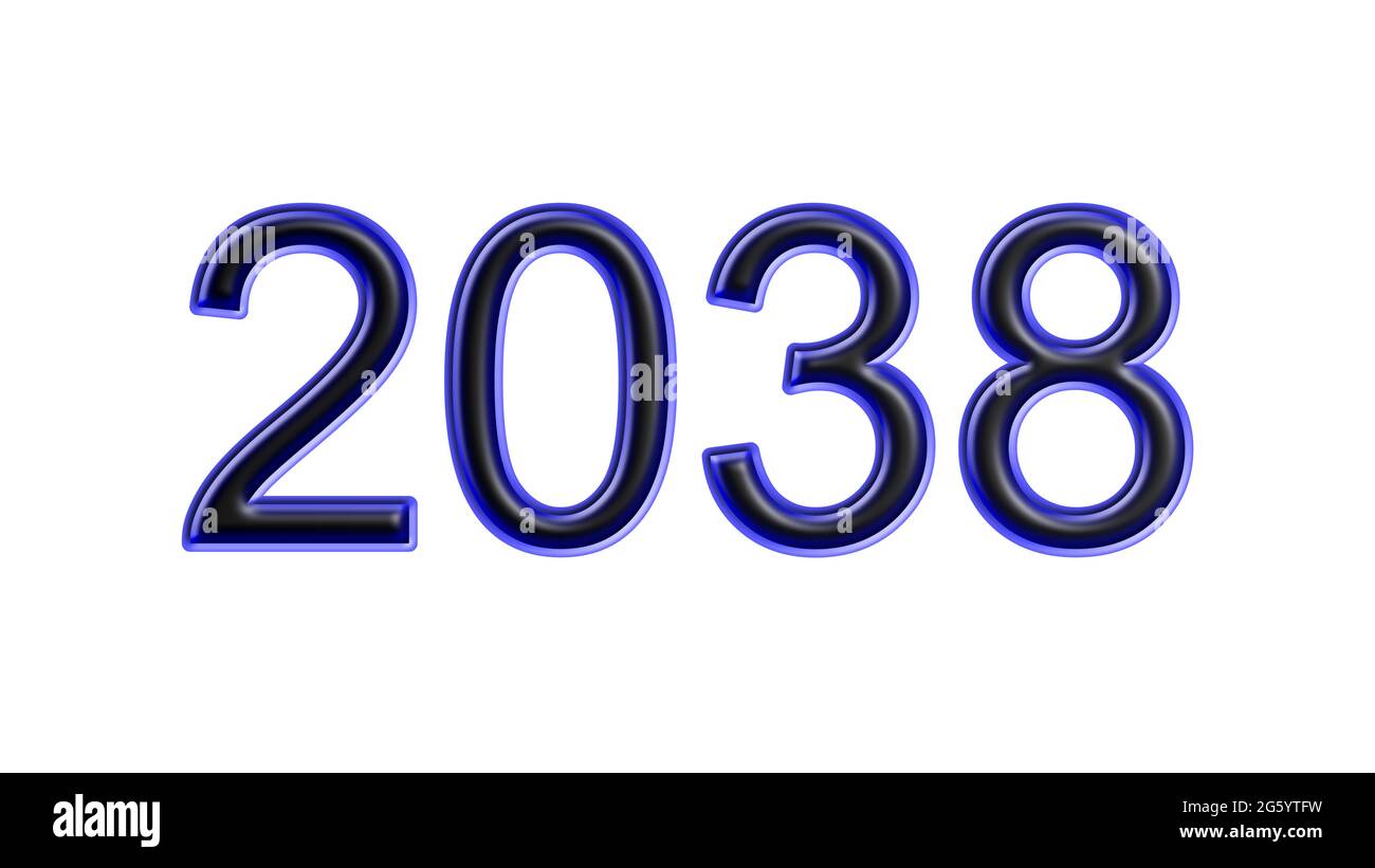 blue 2038 number 3d effect white background Stock Photo - Alamy