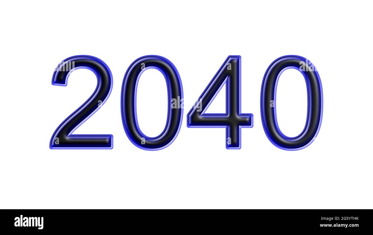 blue 2040 number 3d effect white background Stock Photo - Alamy