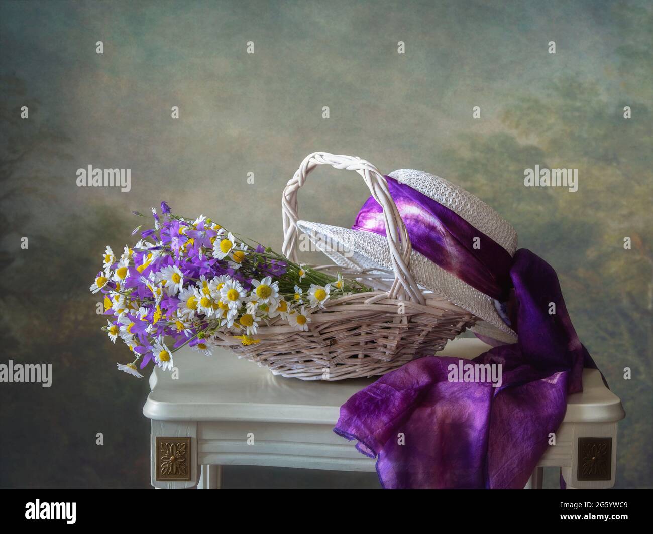 Romantic still life with wildflowers Stock Photo - Alamy