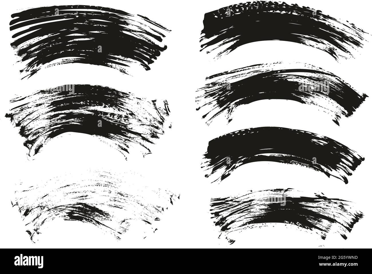 Flat Fan Brush Thin Curved Background Mix High Detail Abstract Vector ...