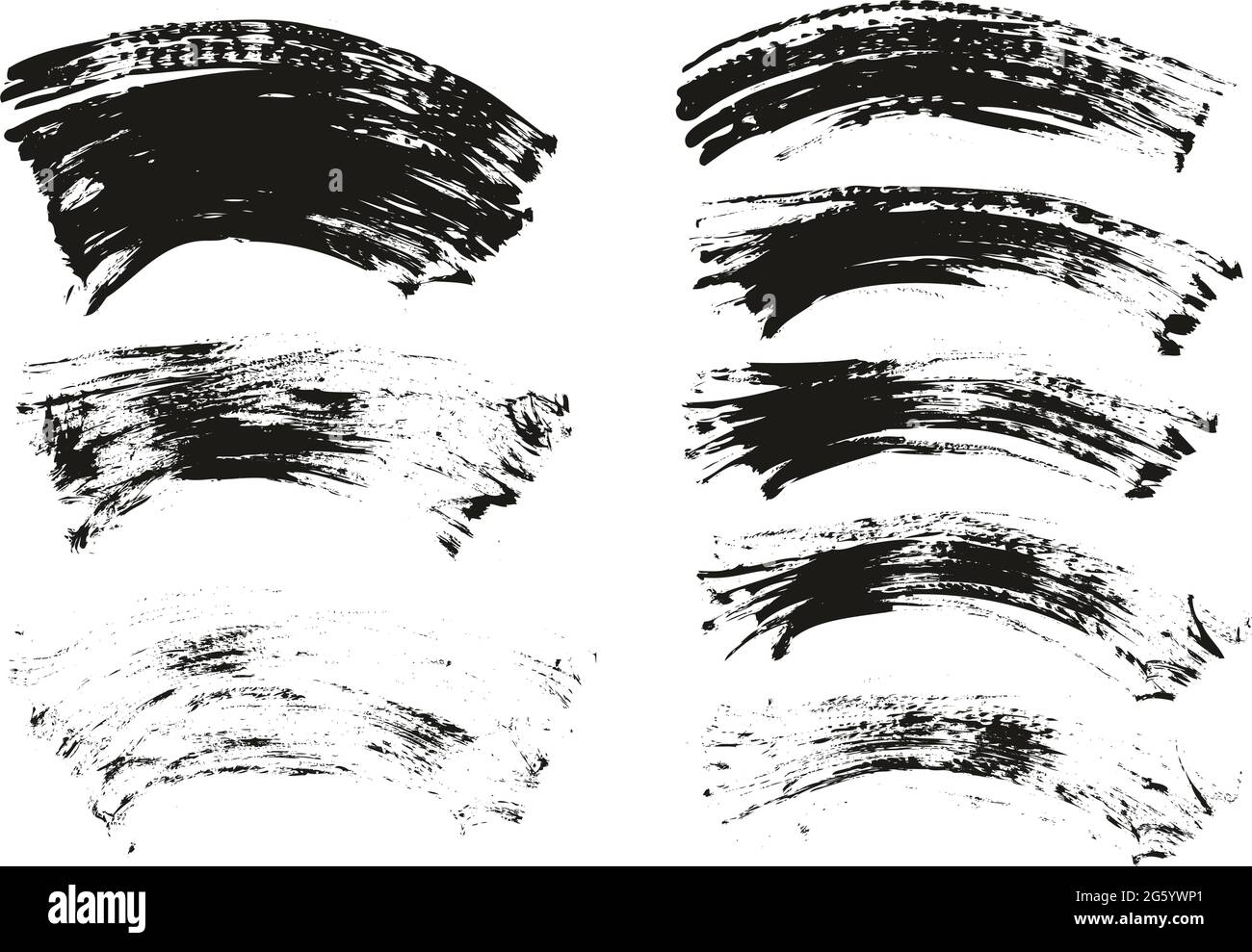 Flat Fan Brush Thin Curved Background Mix High Detail Abstract Vector ...