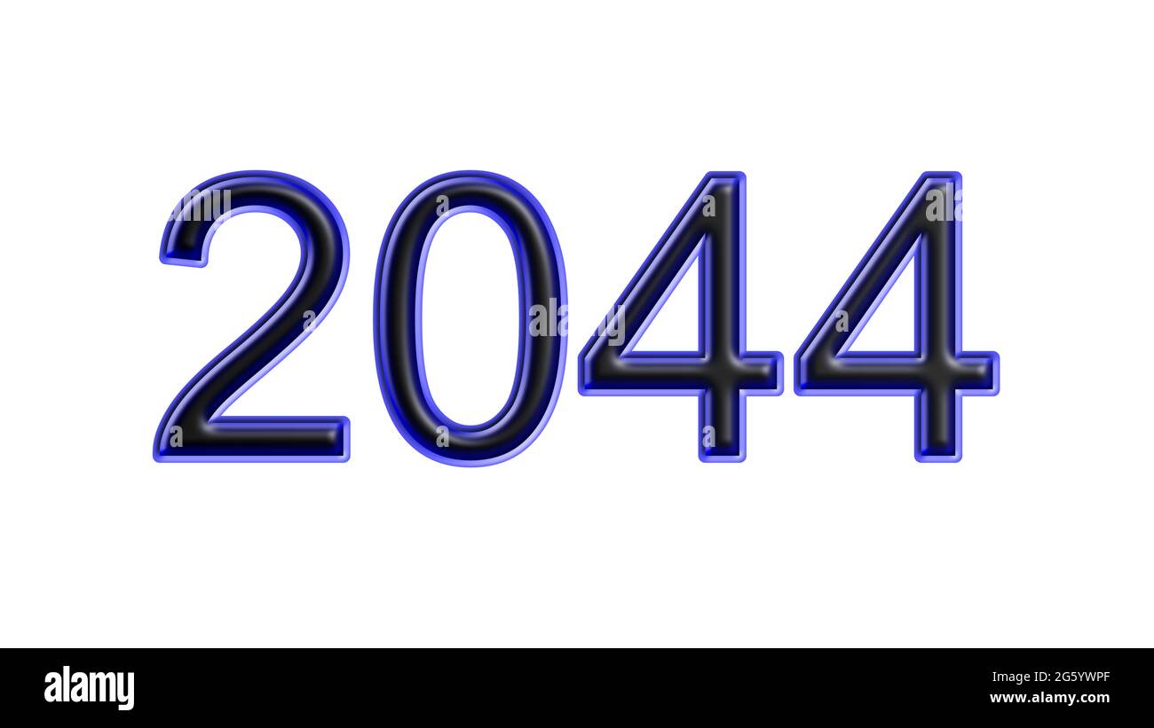 blue 2044 number 3d effect white background Stock Photo - Alamy