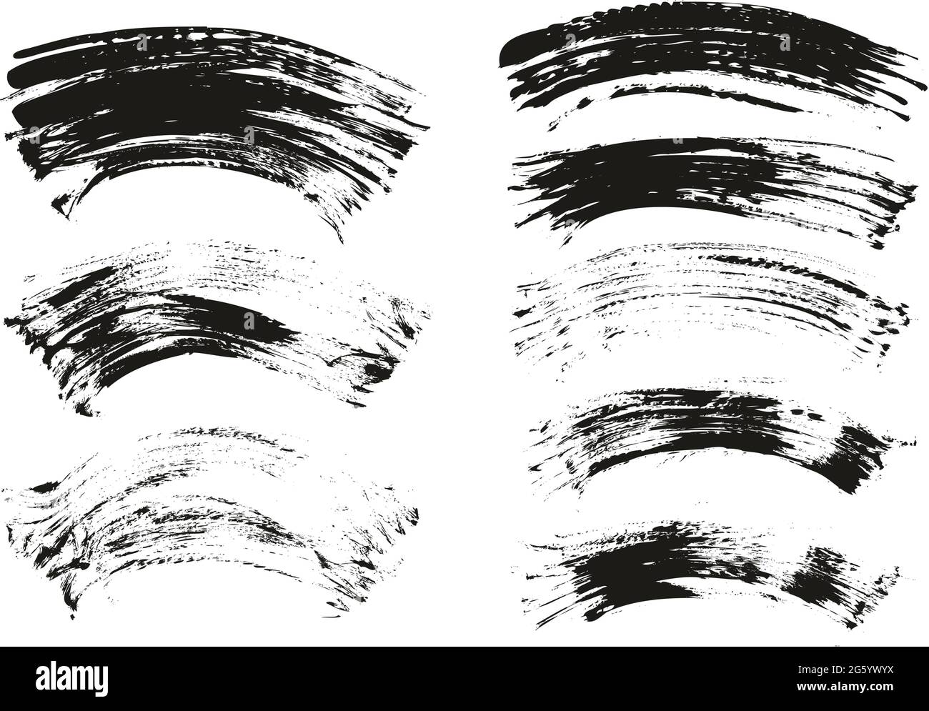 Flat Fan Brush Thin Curved Background Mix High Detail Abstract Vector ...