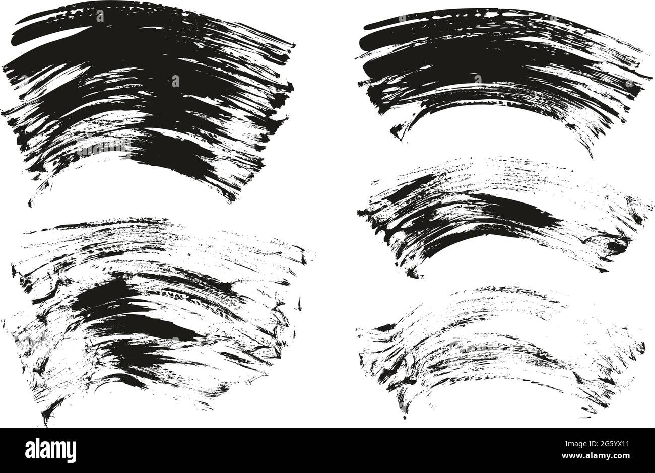 Flat Fan Brush Thin Curved Background Mix High Detail Abstract Vector ...