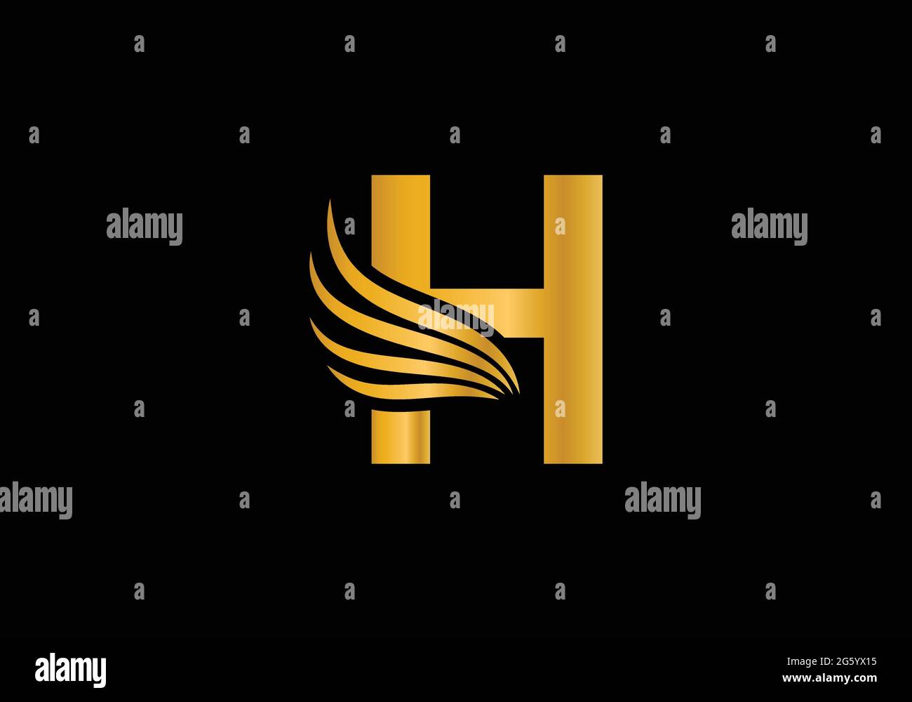 Golden Initial H Letter Logo With Creative Modern Business Typography ...
