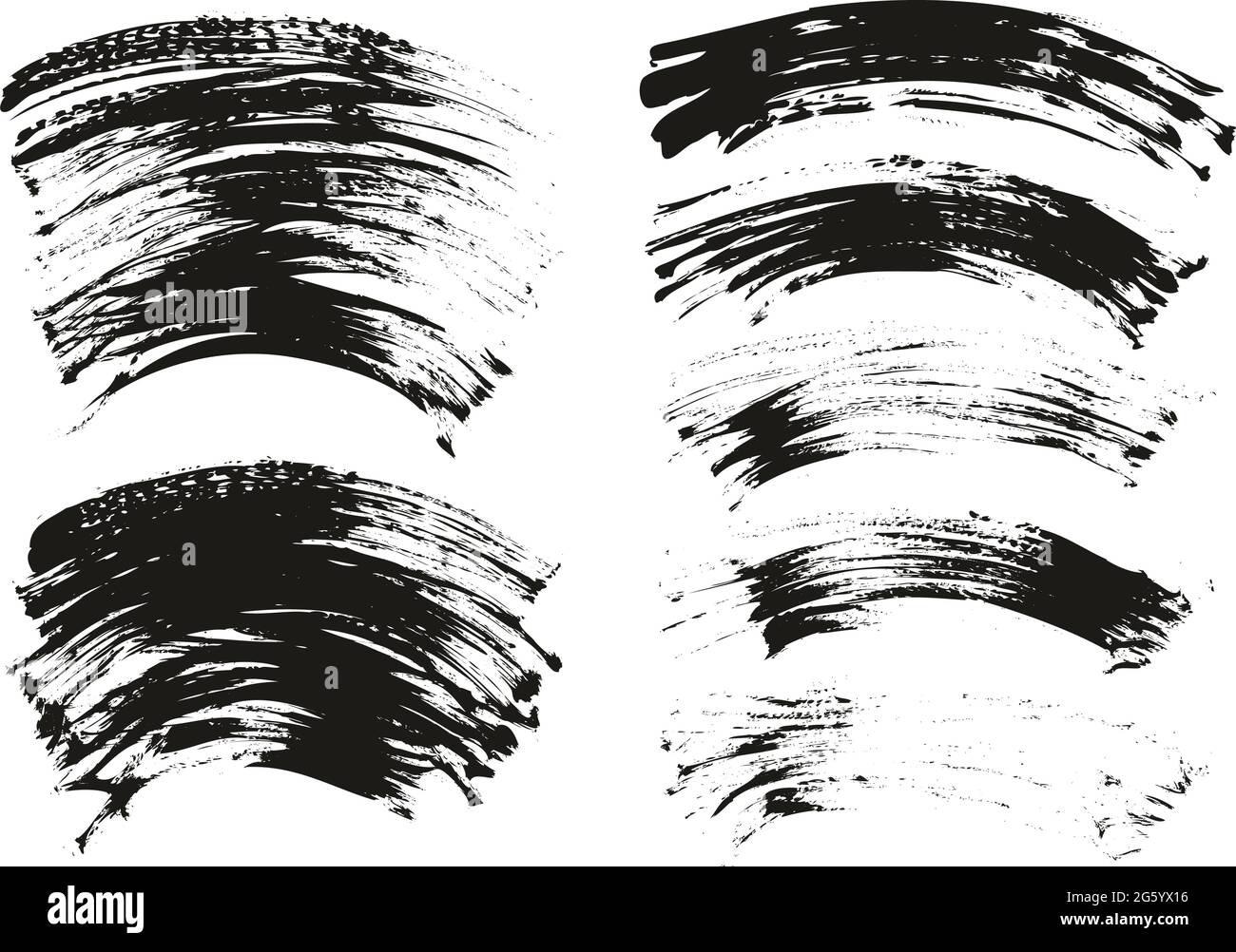 Flat Fan Brush Thin Curved Background Mix High Detail Abstract Vector ...