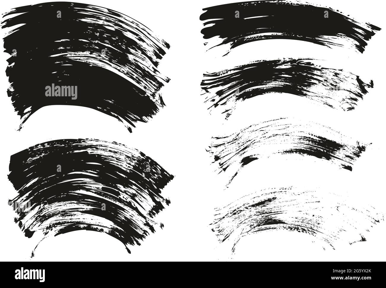 Flat Fan Brush Thin Curved Background Mix High Detail Abstract Vector ...