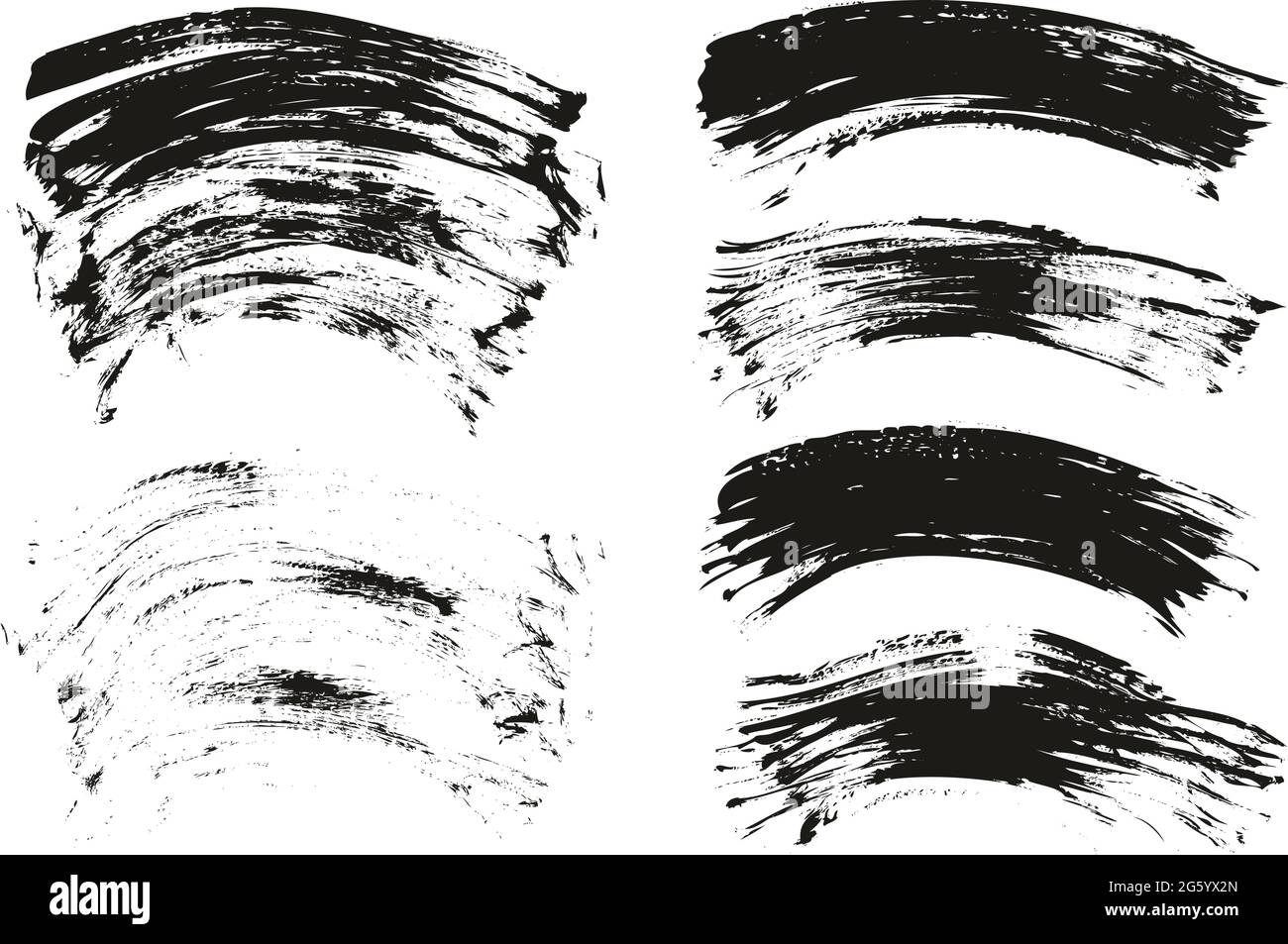 Flat Fan Brush Thin Curved Background Mix High Detail Abstract Vector ...