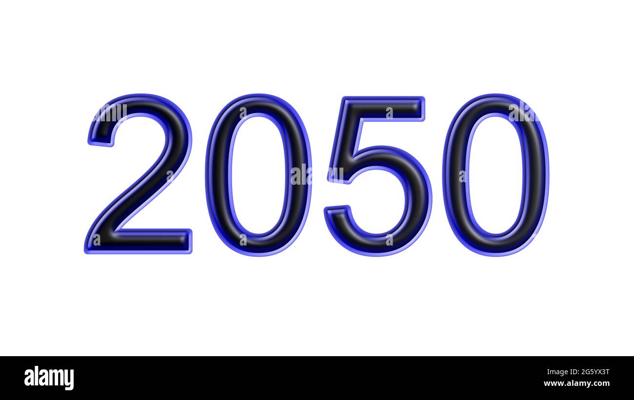 blue 2050 number 3d effect white background Stock Photo - Alamy