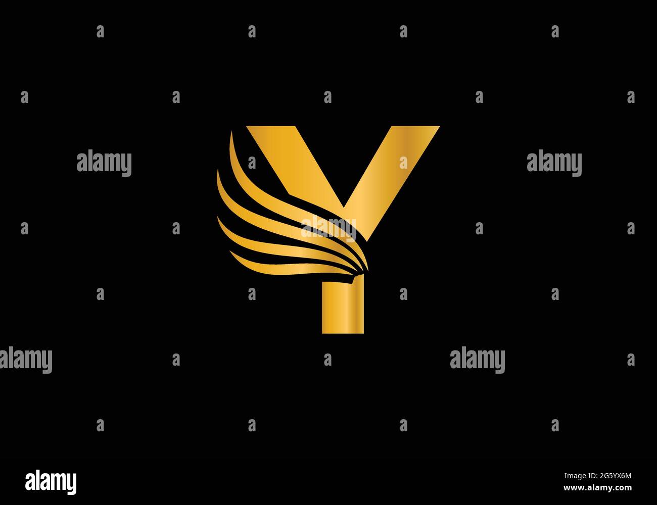 Golden Initial Y Letter Logo With Creative Modern Business Typography ...