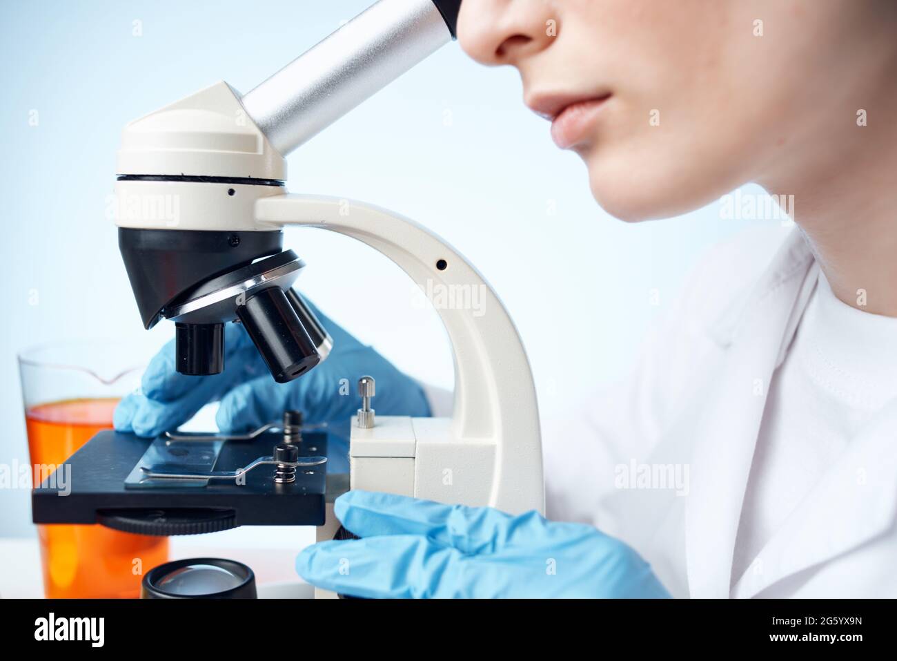 laboratory diagnostics microscope research science work Stock Photo - Alamy