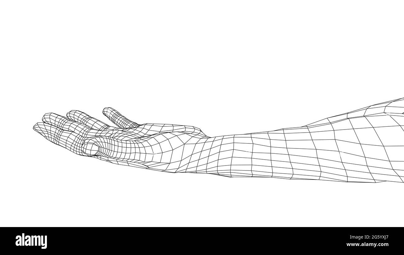 Open palm hand gesture of male hand. Vector Stock Vector Image & Art ...