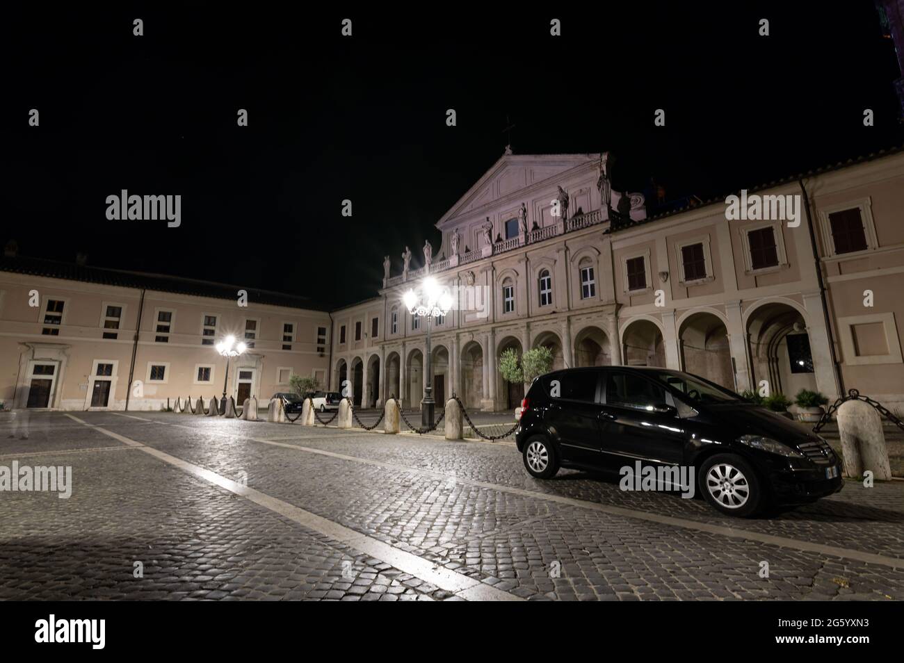 terni,italy june 30 2021:cathedral of terni seen at night illuminated ...